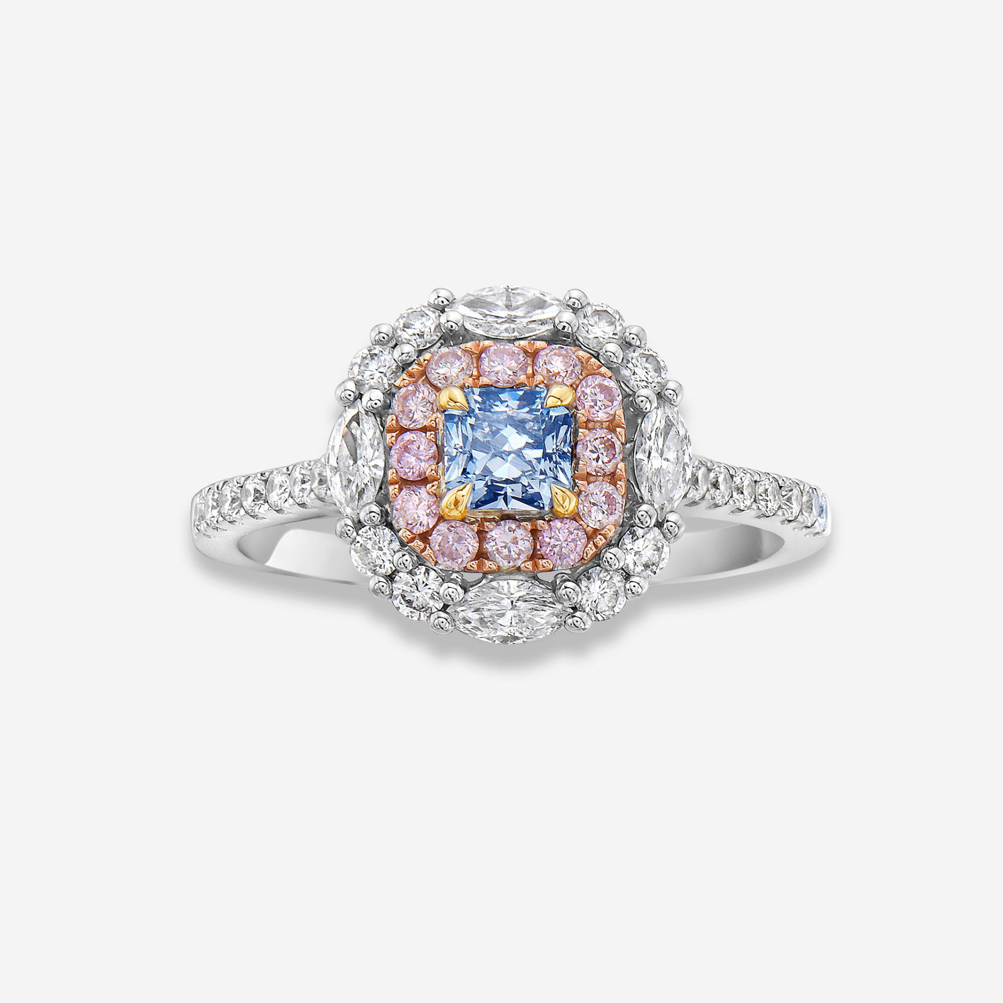 Fancy Blue Radiant Diamond Ring – Rare Colors