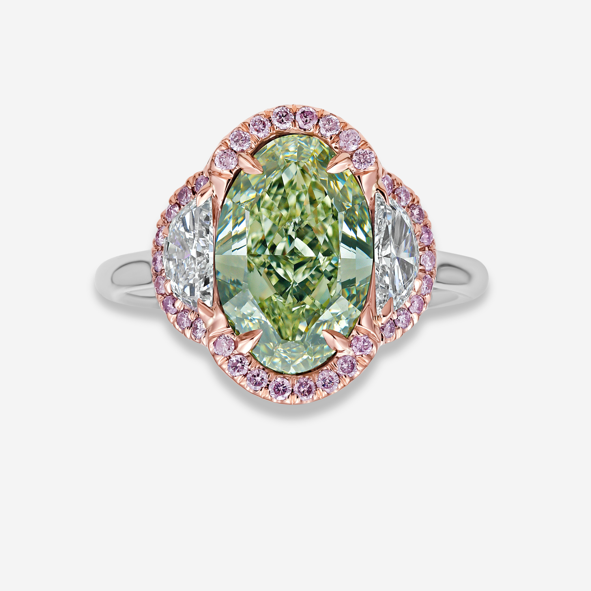 3 Carat Green Oval Diamond Ring – Rare Colors