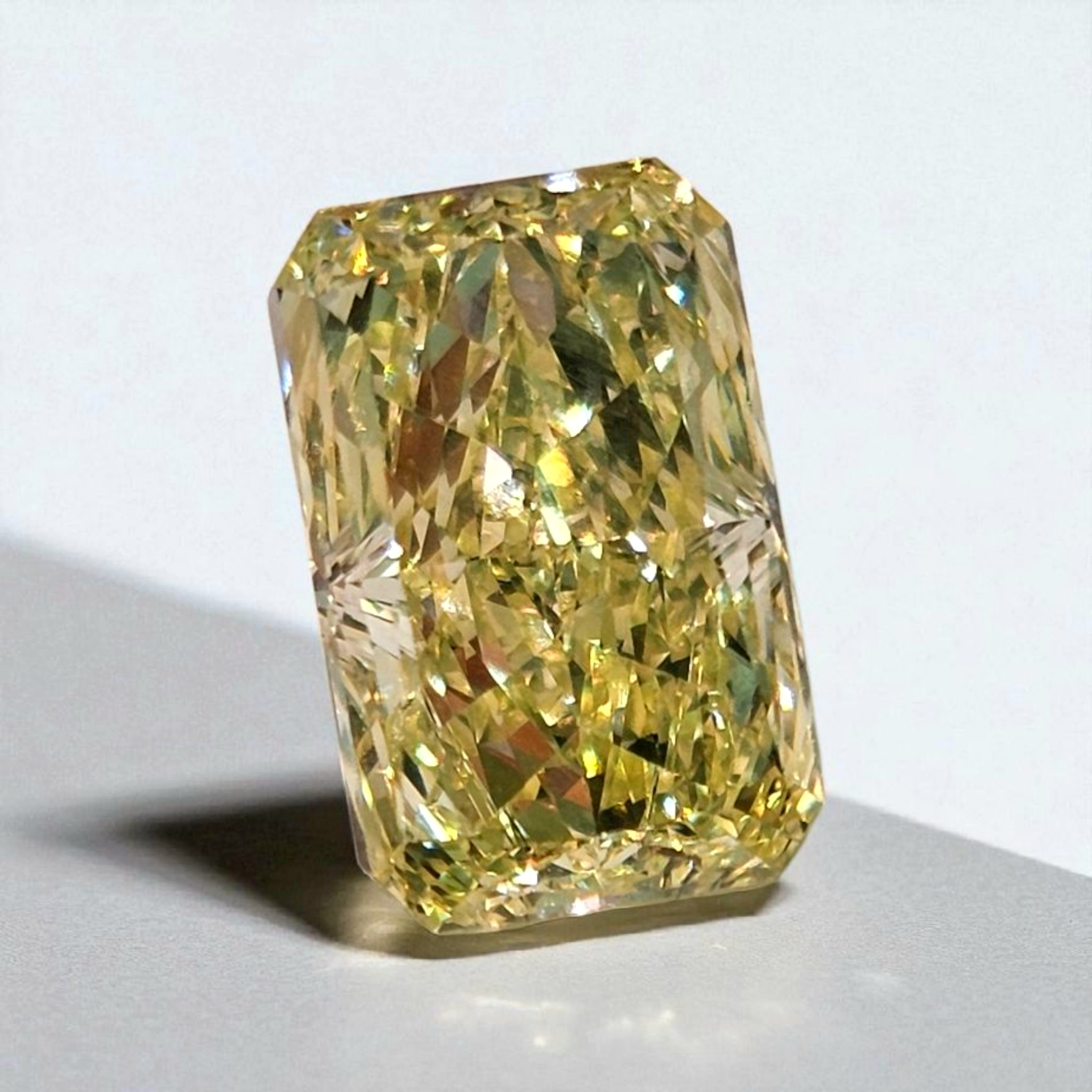 3.92 Carat Fancy Yellow Elongated Radiant Cut Diamond – Rare Colors